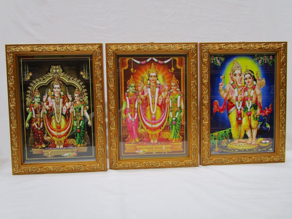 Murugan, Valli & Deivanai Photo Frames - Meenatchi Pooja Store